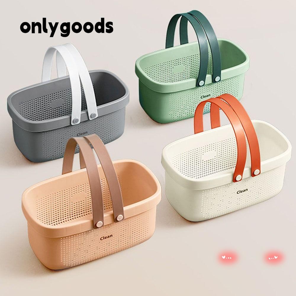 ONLYGOODS Drain Basket, with Handle Hollow Out Bath Basket, Durable ...