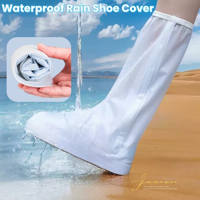 Unisex Waterproof Rain Shoe Cover Zipper Thickened Wearable Rainy Day ...