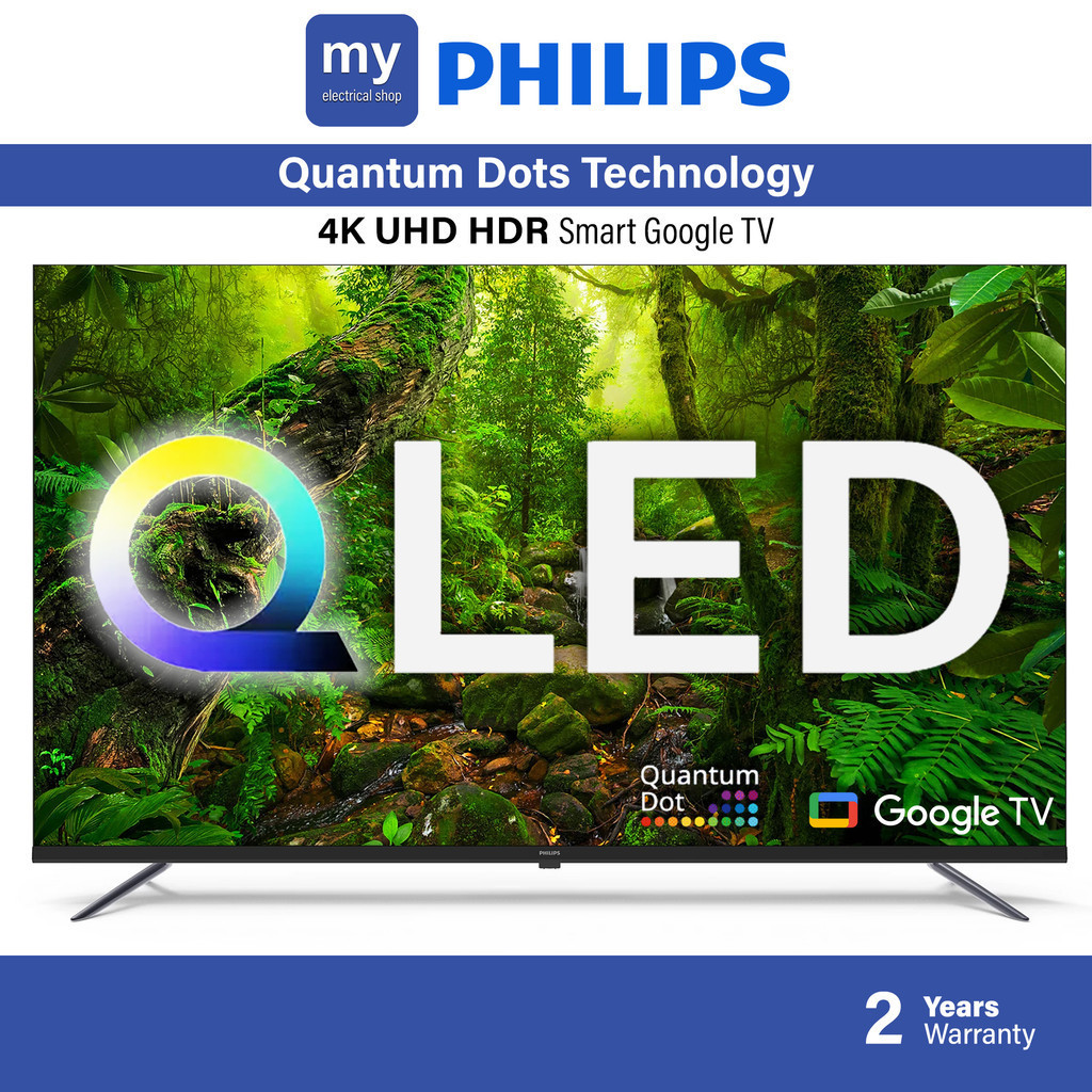 Philips 50 55 65 Inch 4K UHD HDR QLED Google TV 50PQT8169/68 55PQT8169/68 65PQT8169/68 | Shopee ...