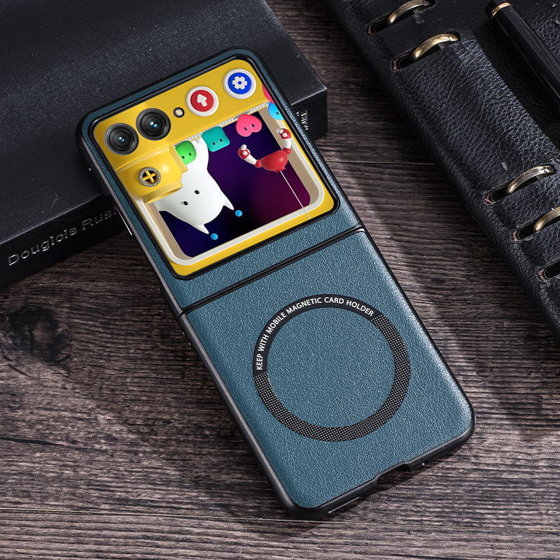 For Motorola MOTO Razr 50, 50 Ultra Case ELVEV Shockproof Vintage PU ...