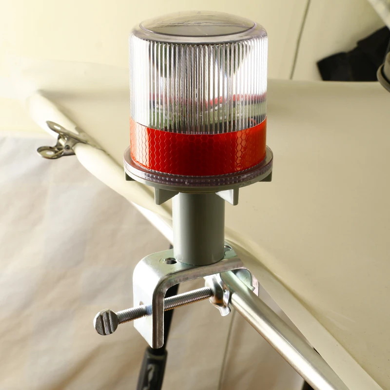 Solar Powered Marine LED Beacon Light Navigation Signal Sailing Warning ...
