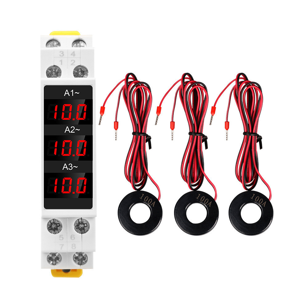 SDM010A AC 80-500V 1-100A Mini Current Meter Din Rail LED Digital ...