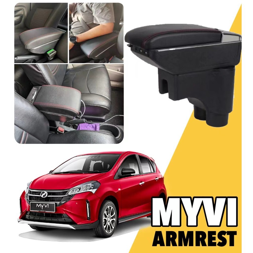 Perodua Myvi ( Years 2018-2024 ) Adjustable Armrest USB Charging Port ...