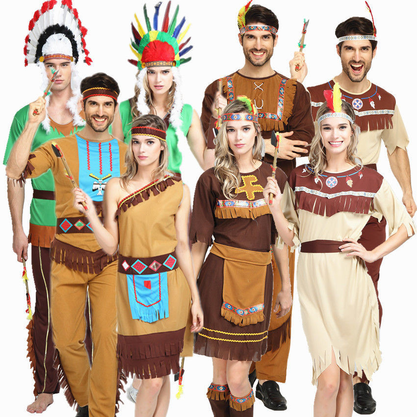 Halloween Costume cosplay Costume Clothes Men Women Native Indian ...