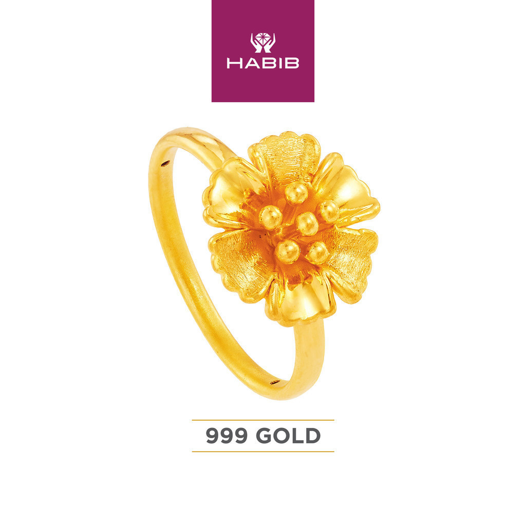 HABIB 999/24K Yellow Gold Ring R9ACA0624 | Shopee Malaysia