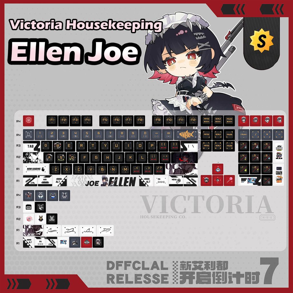 Ellen Joe Keycap Cherry Profile 129 Keys PBT Five-sided Dye Sublimation ...