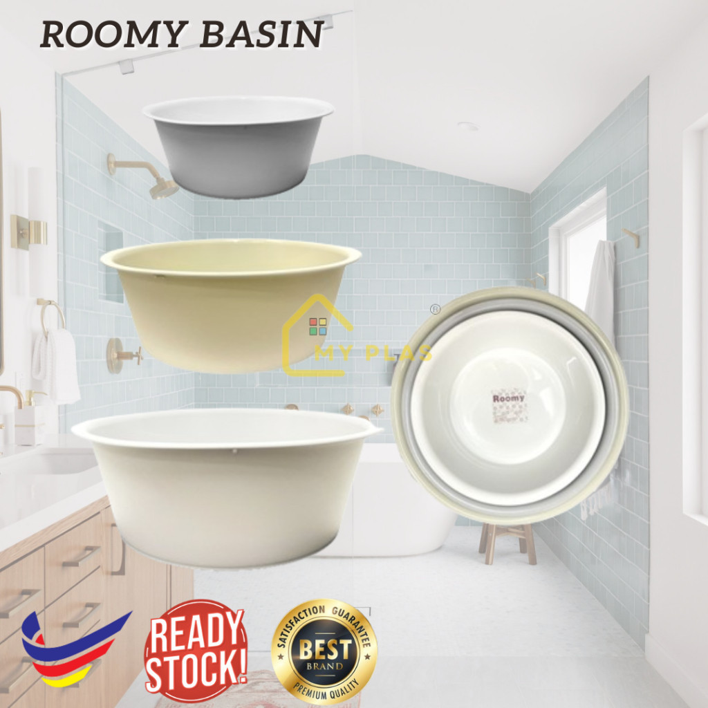 Roomy Round Basin/ Besen Plastik/ Round Plastic Wash Basin / Basin Cuci ...