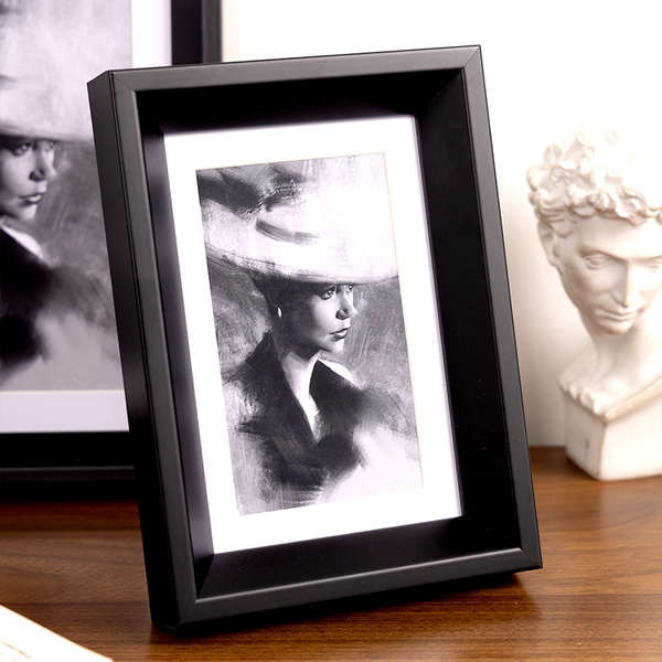 frame gambar aesthetic frame gambar Bingkai foto kayu pepejal hitam, bingkai kosong, rasa ...