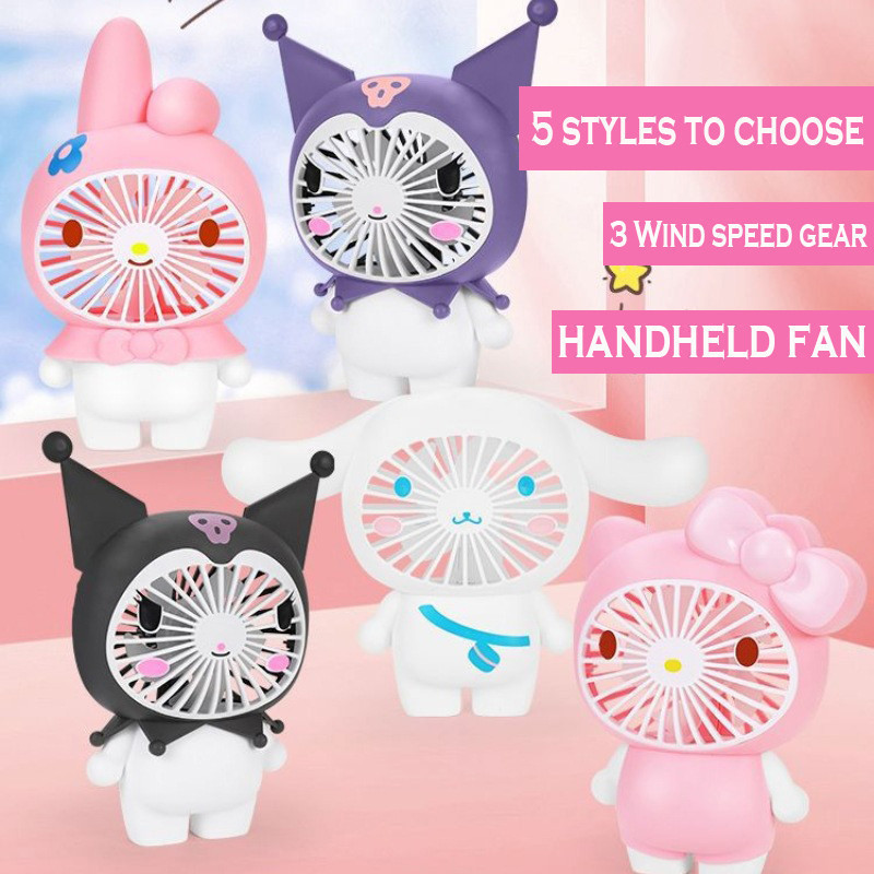 READY STOCK New Sanrio Cartoon Fan USB Portable Charging Small Fan ...
