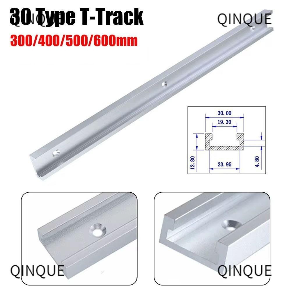 QQIN 1Pcs T-Track, 300-600mm T Slider Fixture Slot Slide T-Slot Track, Aluminium Alloy Slide ...