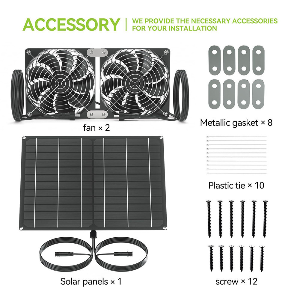 15W 12V Solar Fans IP65 Waterproof Exhaust Fans Kit for Chicken Coop ...