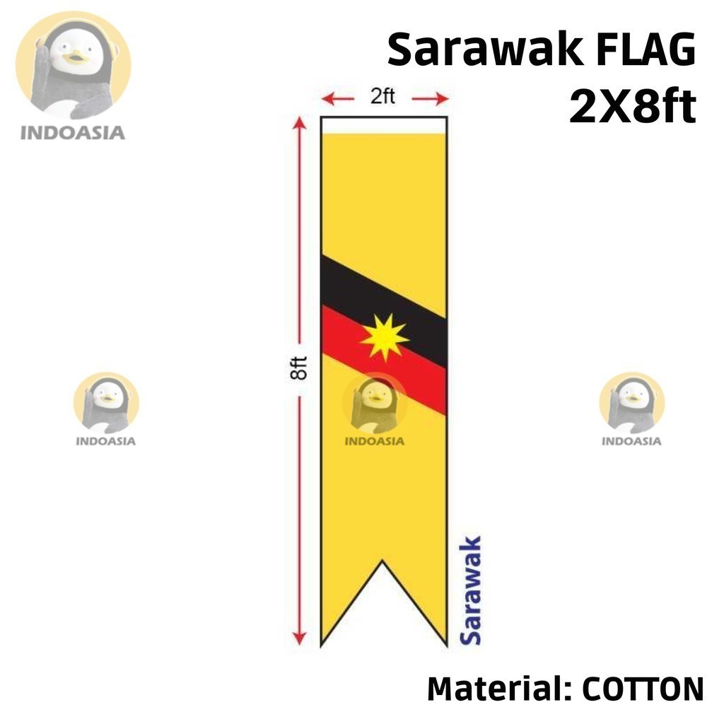 Bendera Sarawak Bendera Negeri Sarawak2x8ft Sarawak Flag Cotton Flag ...