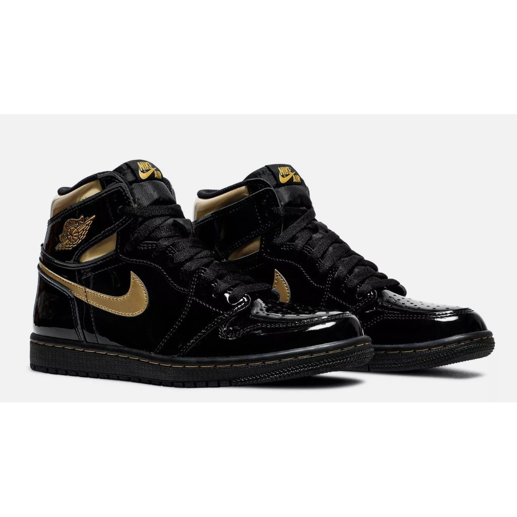 New Nike Air Jordan 1 Retro High OG Men's Black Metallic Gold 555088 ...