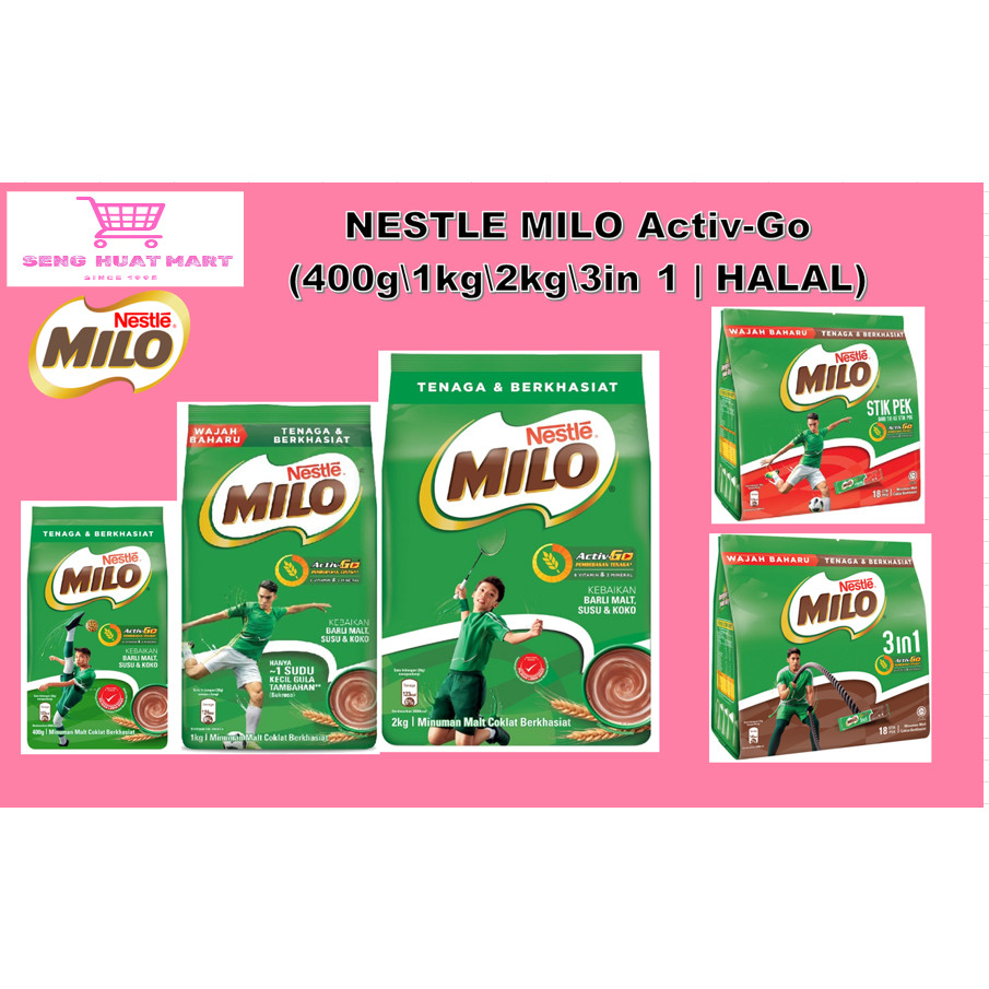 NESTLE MILO Activ-Go [400g\1kg\2kg\3in 1 | HALAL] | Shopee Malaysia