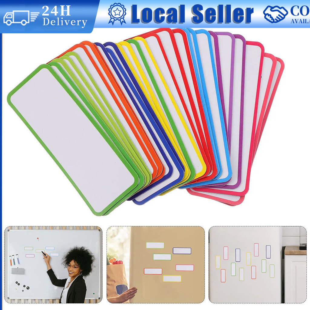 27Pcs Erasable Card Name Tags Colored Fridge Magnetic Label Board ...
