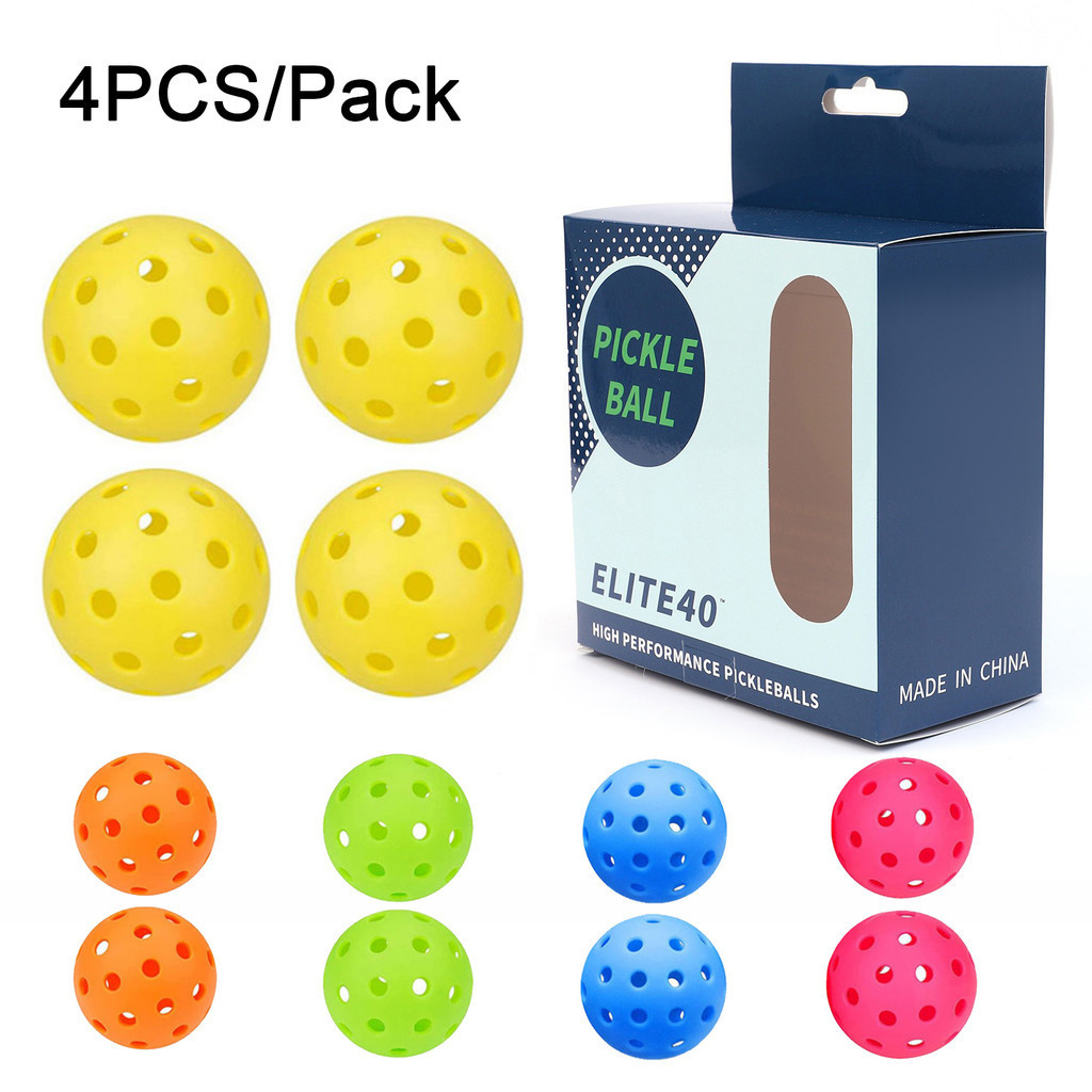 40 Holes Piackleball Balls 4PCS 74mm PE Elastic Pickleballs Trainning ...