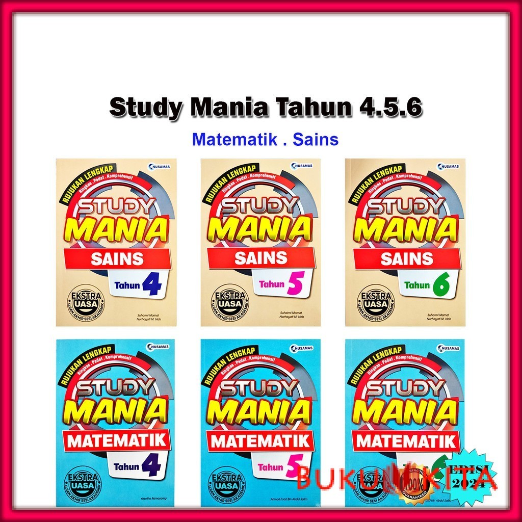 Buku Rujukan : Study Mania Tahun 4 / 5 /6 Edisi 2024 : Matematik / Sains | Shopee Malaysia