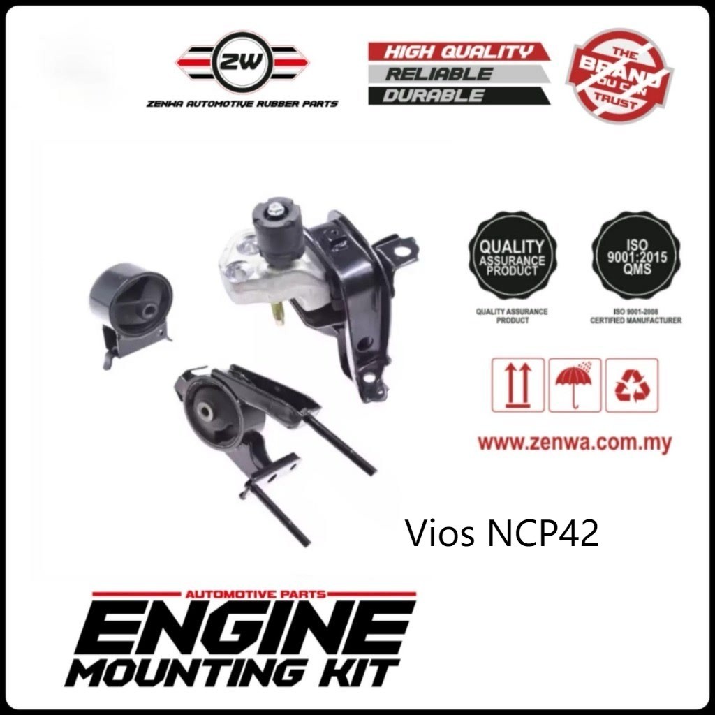 ZW / Zenwa Toyota Vios NCP42 Engine Mounting Kit Set ( 1Set 3PC 1Year ...