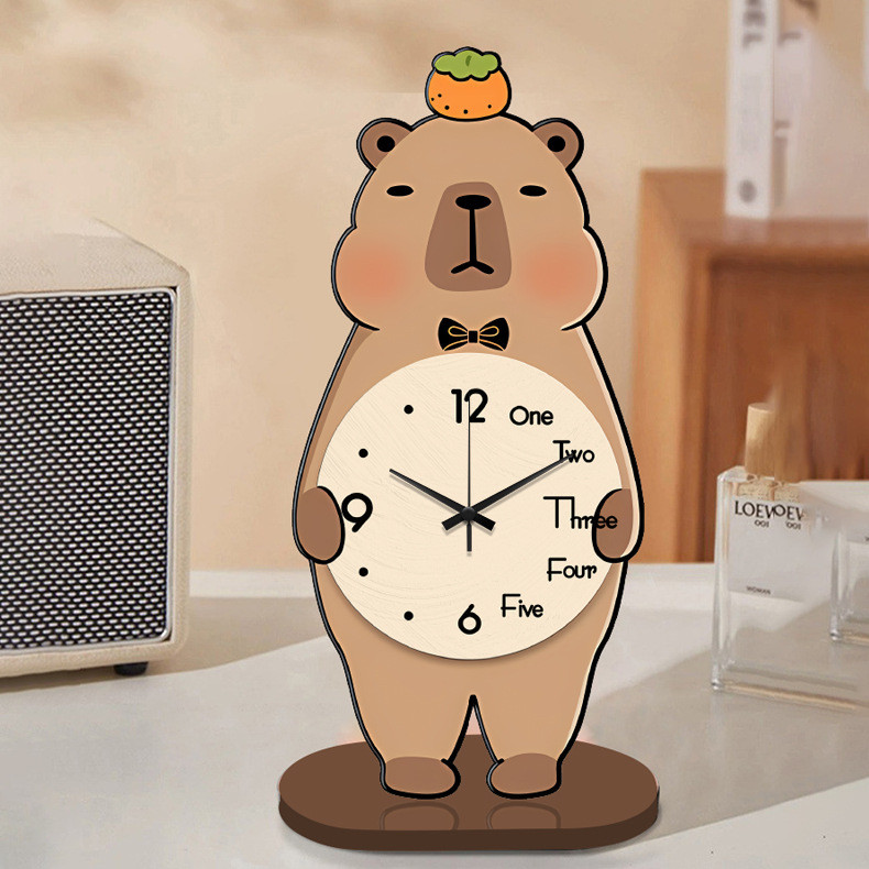 Cute Capybara Table Clock, Silent Creative Capybara Table Clock, Cute ...