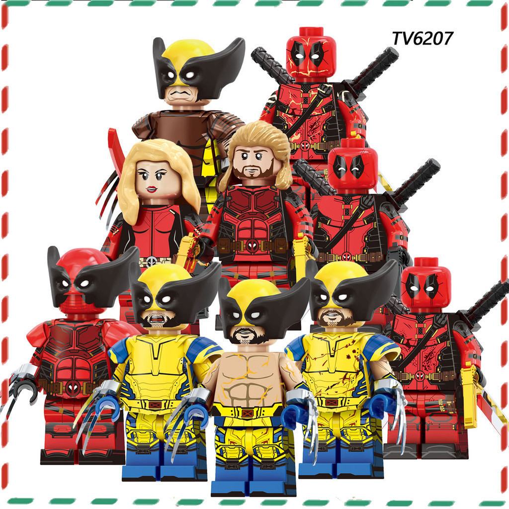 Children's small particle toy gift Marvel series Wolverine Deadpool ...
