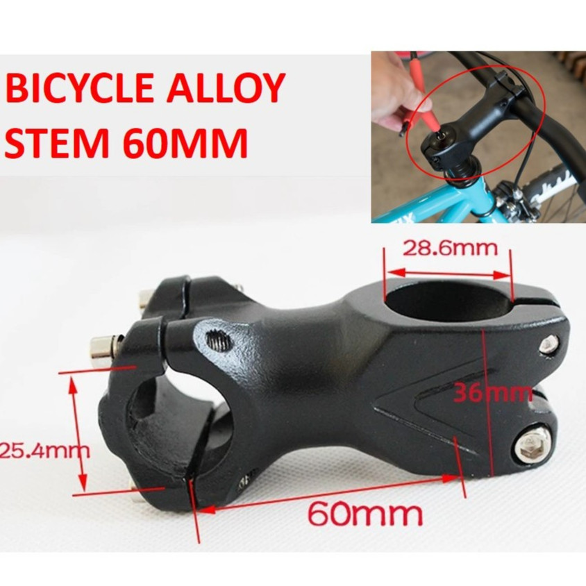 ALLOY STEM 25.4mm 60mm Black Stem Basikal Alloy MTB FIXIE | Shopee Malaysia