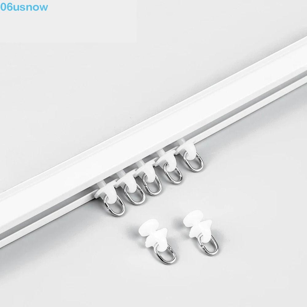 USNOW 20pcs/pack Curtain Track Pulley, White Plastic Curtain Hook ...