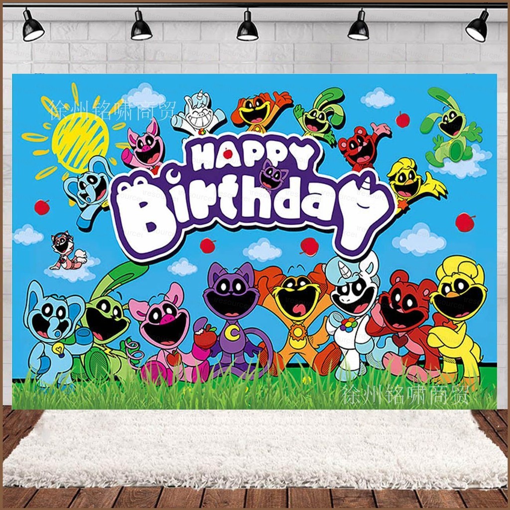 sq6 Smiling Critters Theme Cartoon Animation Celebrate Party Photo ...