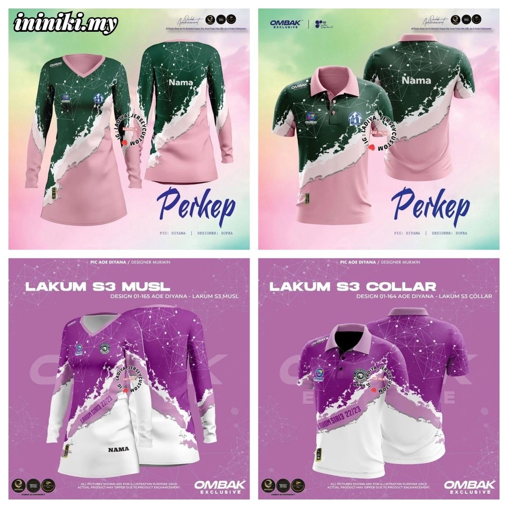 Baju Muslimah Couple Set Tshirt Women & Men Jersey Custom Name Baju ...