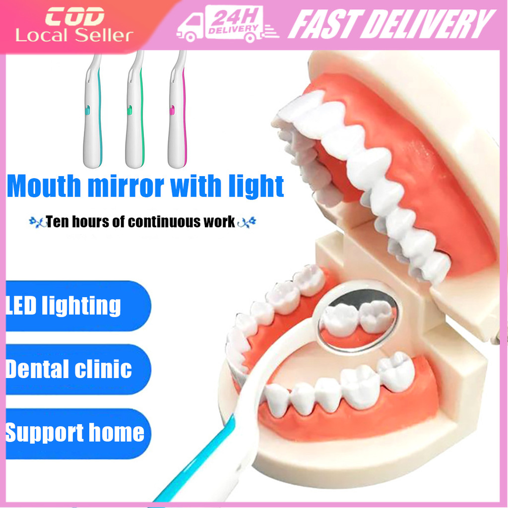 Dental Mouth Mirror LED with Bright LED Light Anti-Fog Teeth Oral Care ...