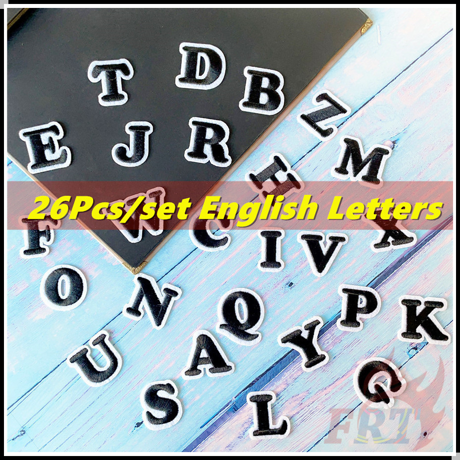 26Pcs/set Classic English Letters Patch Diy Iron-on/Sew-on Embroidered ...