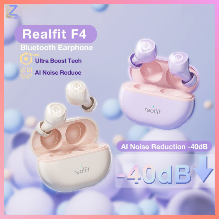 Realfit F4 Bluetooth Earphone 360° Sport Headset Spatial Sound Good Bass Lightweight and ...