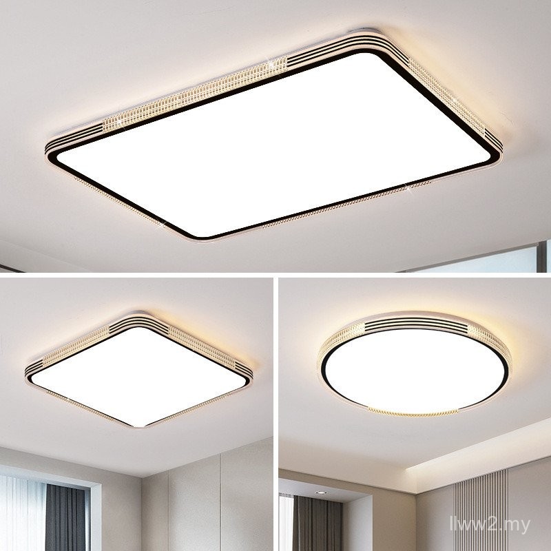 Lampu siling LED baru lampu ruang tamu, lampu segi empat tepat akrilik ...