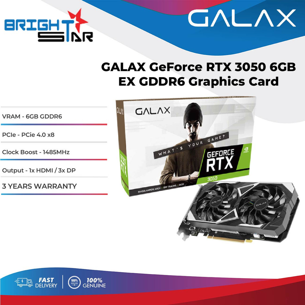 GALAX GeForce RTX 3050 6GB EX GDDR6 Graphics Card | Shopee Malaysia