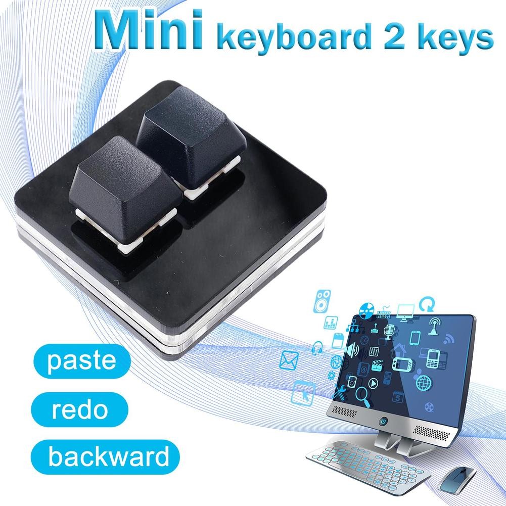 MAELOVE2 Black 2-key Mini Keyboard Copy Paste Custom Shortcut Different ...