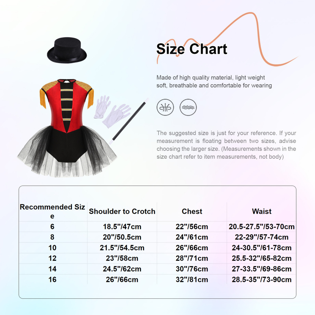 hcl - Kids Girls Ringmaster Circus Costume Set Sequin Shoulder Tassel ...