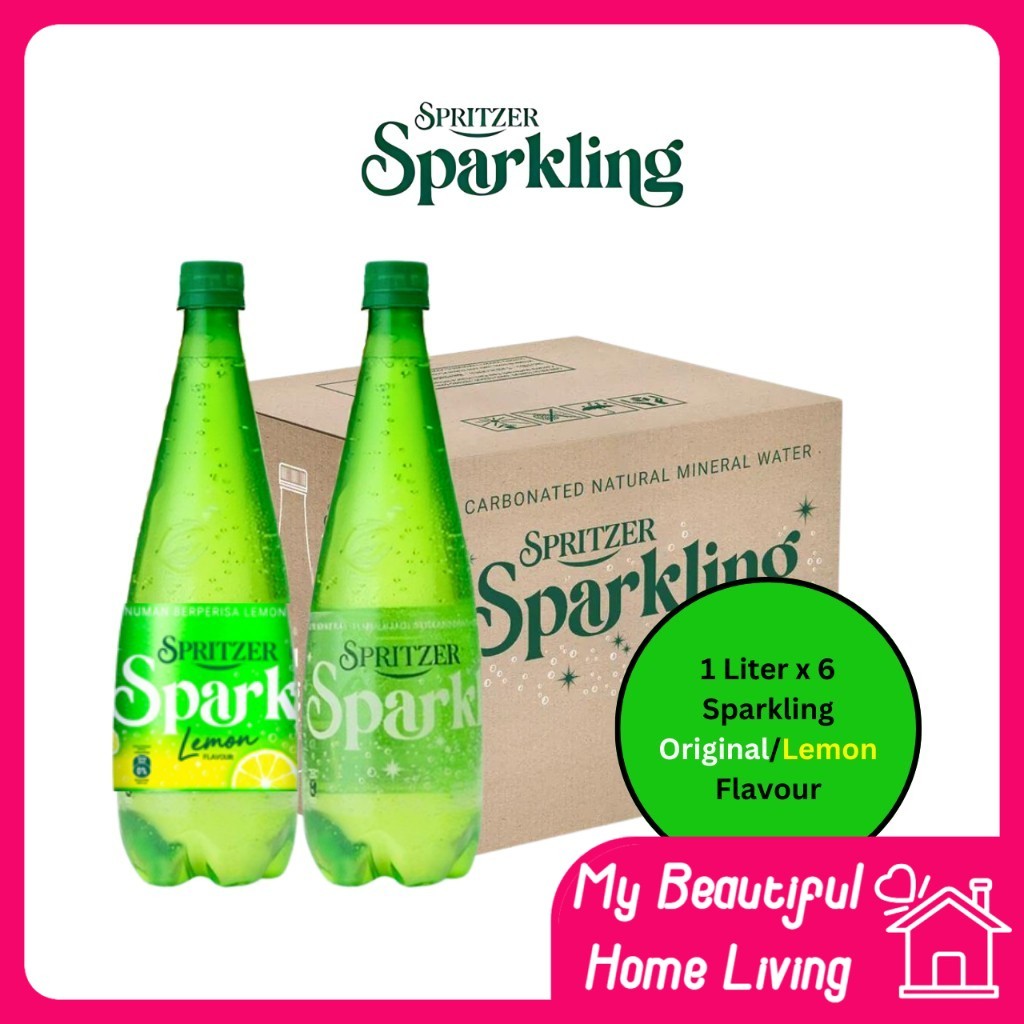(FRESH BATCH) MBHL 6pcs Spritzer Sparkling Natural Mineral Water Spritzer Sparkling Water 1L 1 ...