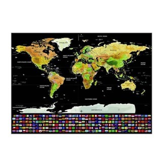 Wall Art Life Canvas Scratch Off Map Of The World Travel Map Poster ...