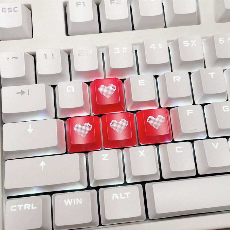 Love Keycap Pixel Heart Translucent Unique Mechanical Keyboard Cap ...