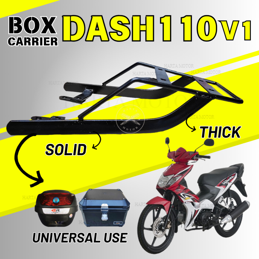 DASH 110 FRIST MODEL REAR BOX MONORACK BOX CARRIER KAKI TABAK HEAVY DUTY PVC KOTAK BESI BELAKANG ...
