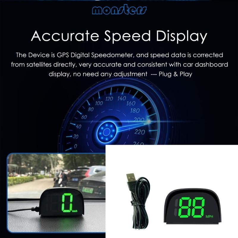 Mon Car HUD Speedometer Digital Speedometer KMH MPH LED Large Font ...