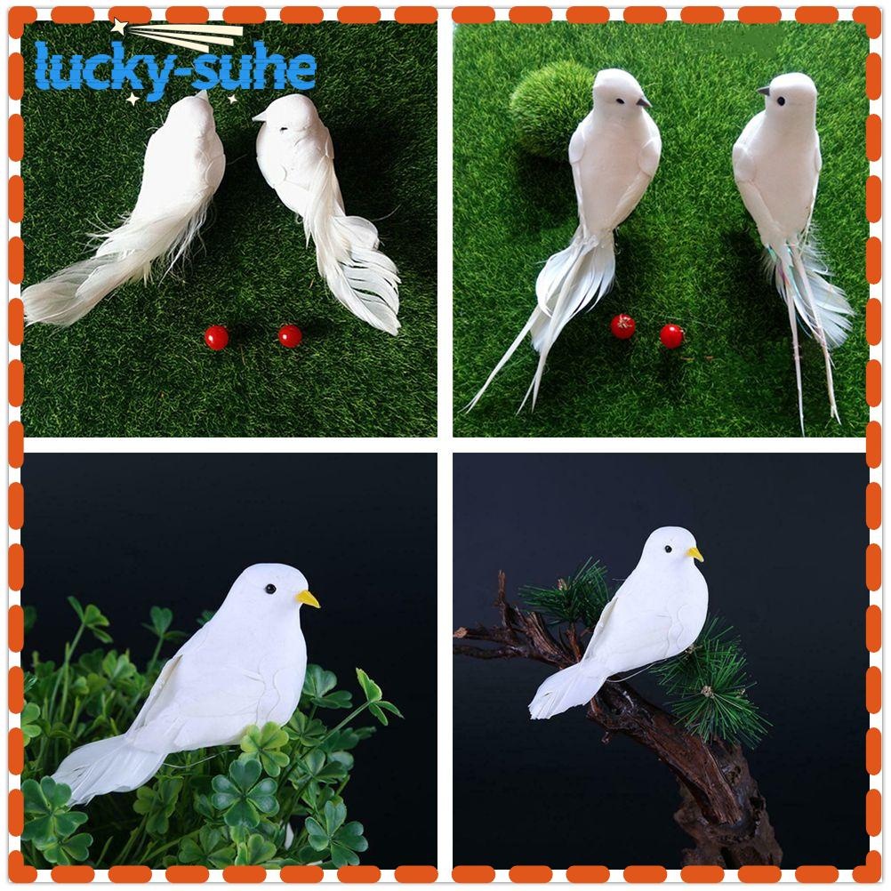LUCKY-SUHE Emulation Dove Garden Decor Artificial Foam Bird Ornament ...