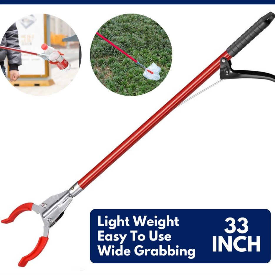 (90cm) Helper Stick Metal Pick Up Stick Garbage Picker Tool Pickup Long Trigger Grabber Trash ...