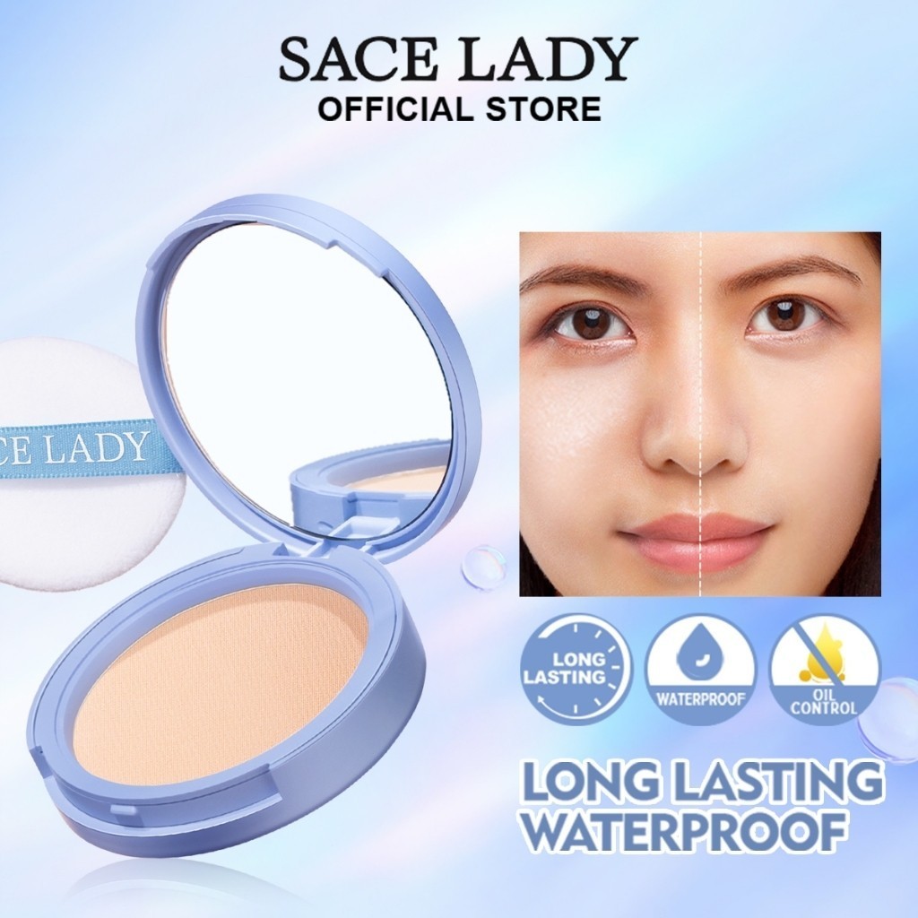 SACE LADY Oil-control Compact Powder Foundation Waterproof Matte Face ...