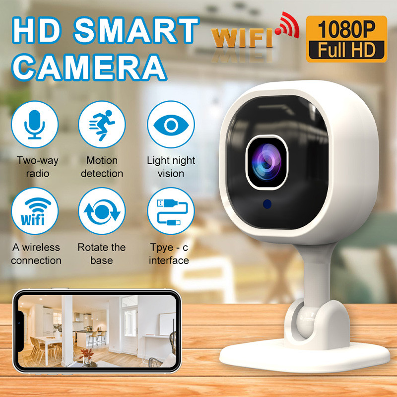 Wireless Camera 1080P Night Vision Motion Detection Rotating Base ...