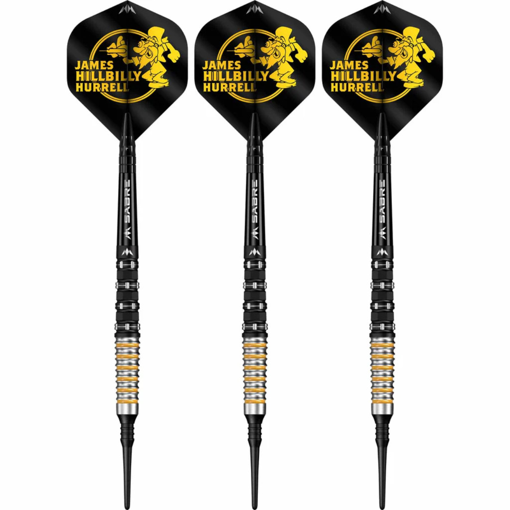 MISSION SOFT TIP DART - 20G James Hurrell Black PVD & Yellow 95% ...