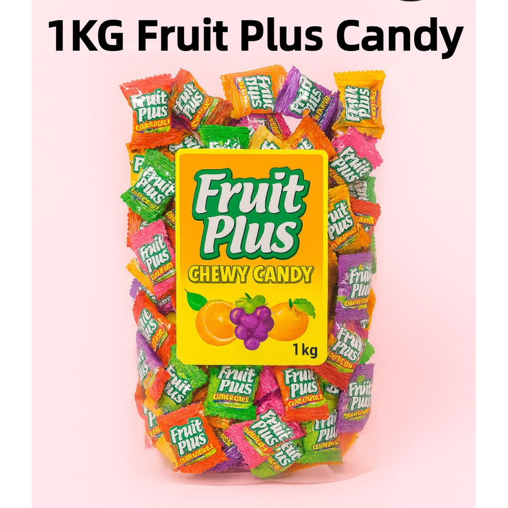 1kg (300pcs) Fruit Plus Chewy Candy | Mixed Fruit Flavours | Gula ...