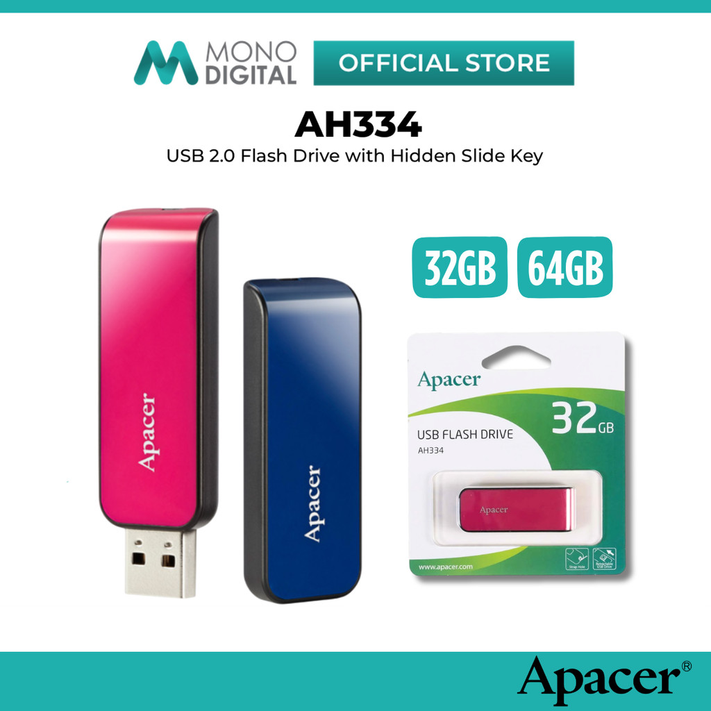 APACER AH334 USB 2.0 USB FLASH DRIVE PENDRIVE THUMB DRIVE , STRAP HOLE ...