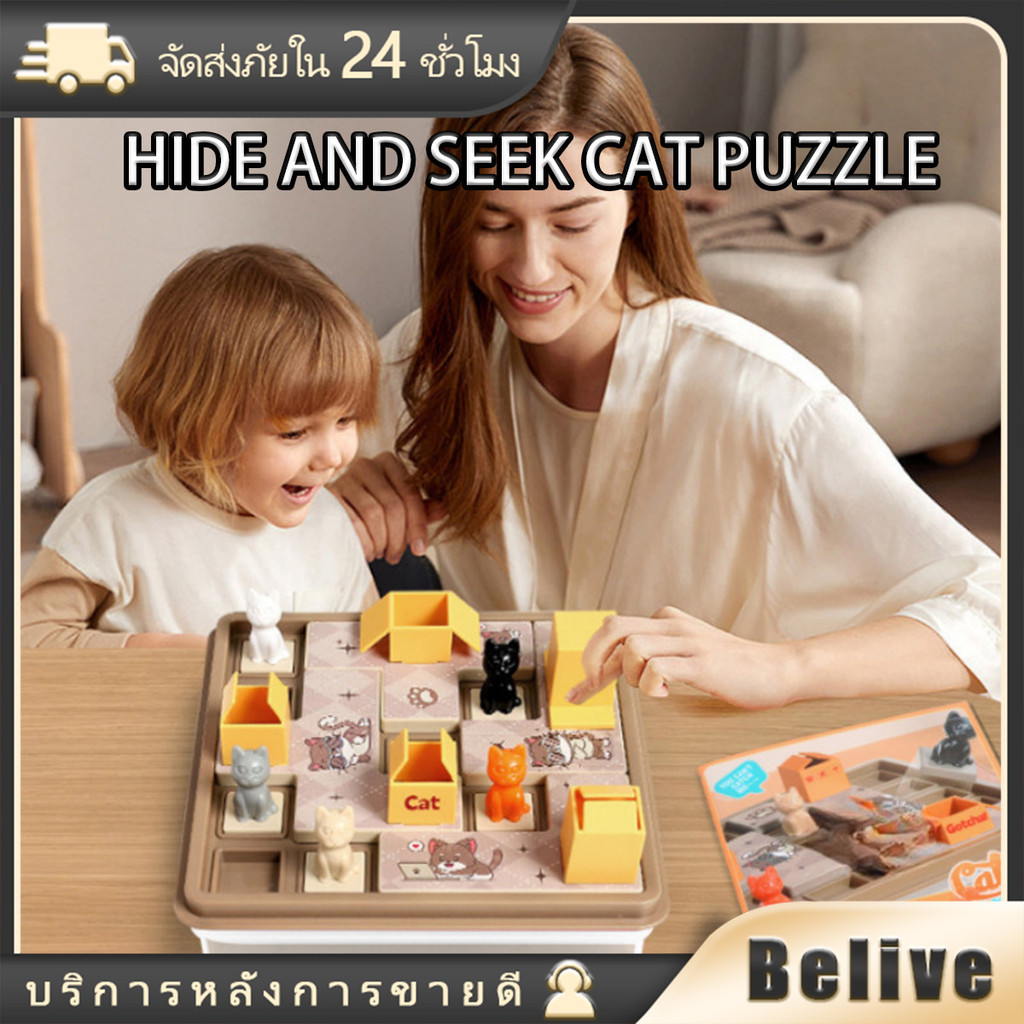 Search Board Game Hide And Find Cats in A Box Brain Training Hidden cat ...