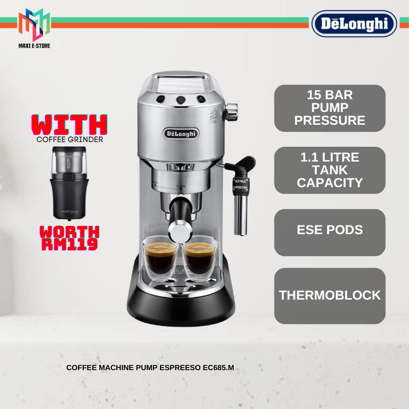 Delonghi EC685.M Coffee Machine 15 Bar Pump Pressure Thermoblock EC685M ...