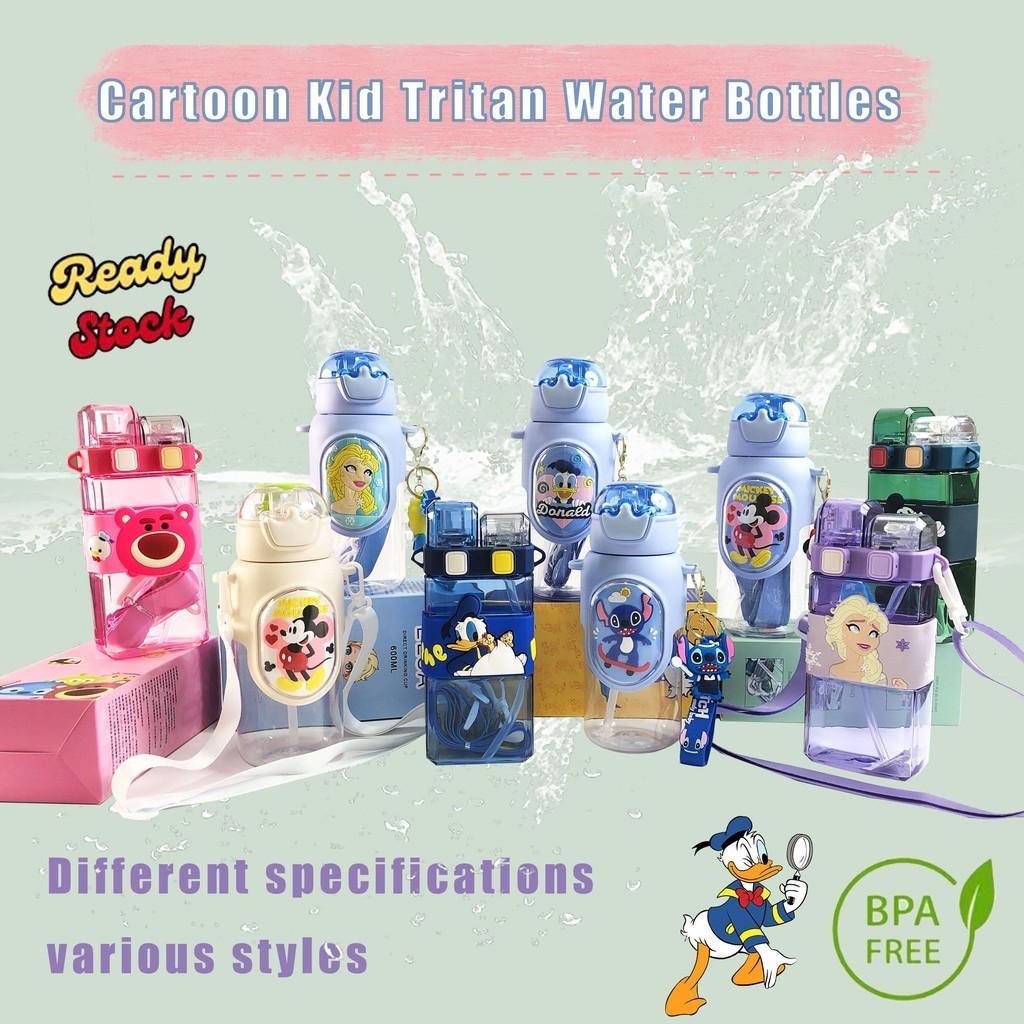 Water Bottle 600ml Mickey Mouse Stich 520ml Lotso Donald Duck Double ...